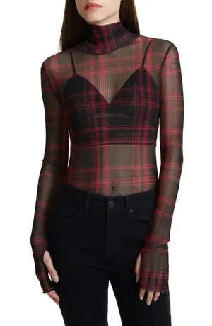 AFRM AFRM Zadie Semi Sheer Turtleneck Rouge Metaverse