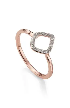 Monica Vinader Monica Vinader Riva Mini Kite Diamond Stacking Ring Rose Gold