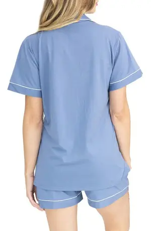 ANGEL MATERNITY Short Maternity/nursing Pajamas - Blue
