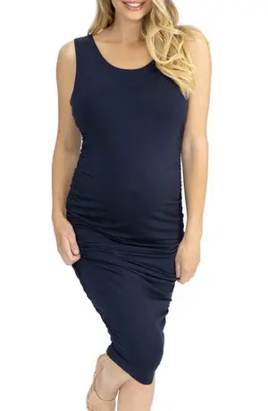 ANGEL MATERNITY Body-con Sleeveless Dress - Navy