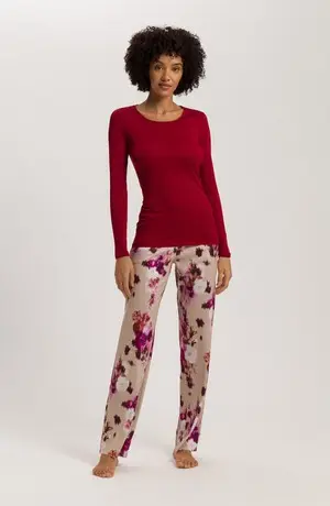 Hanro Seamless Long-sleeve Top - Red Dahlia