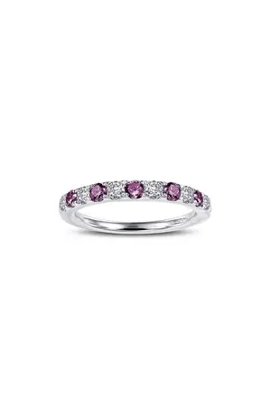 Lafonn Simulated Diamond And Gemstone Eternity Band Ring June - Alexandrite/ Silver