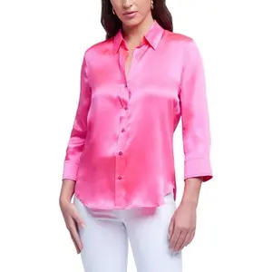 L'Agence L'AGENCE Dani Silk Charmeuse Blouse Ros