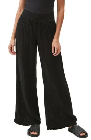 Michael Stars Smocked Wide Leg Pants - Black