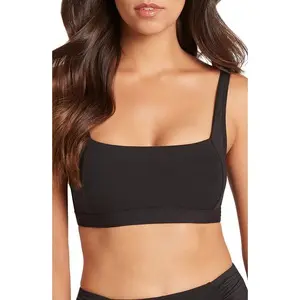 SEA LEVEL Sea Level Squareneck Bralette Bikini Top Black