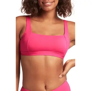 SEA LEVEL Sea Level Squareneck Bralette Bikini Top Hot Pink