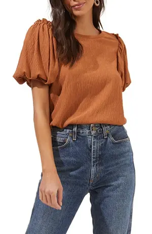 Astr The Label Bubble Sleeve Crop Top
