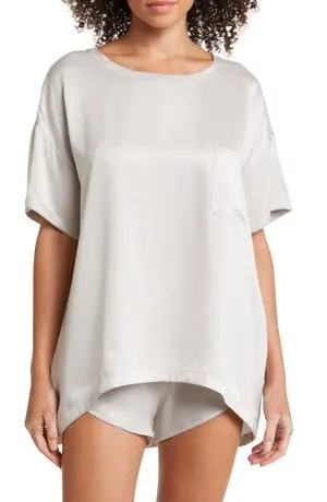 Lunya Washable Silk Tee Short Pajamas Cloud