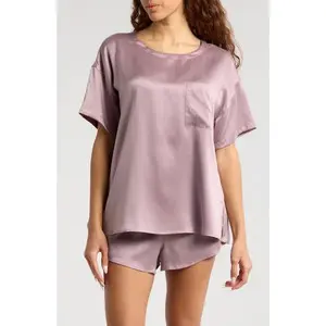 Lunya Washable Silk Tee Short Pajamas Frstd Crcs