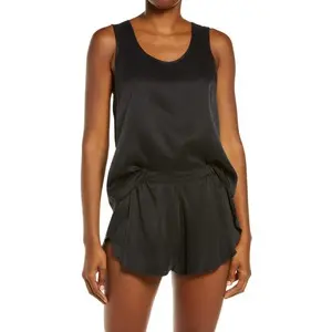 Lunya Washable Silk Tee Short Pajamas Immersed Blackdnu