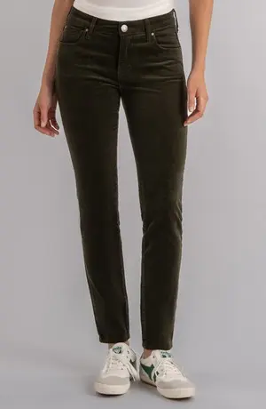 Kut From The Kloth Stretch Corduroy Skinny Pants - Olive Jm