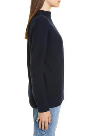 Vince Boiled Cashmere Funnel Neck Pullover - Coastal Blue