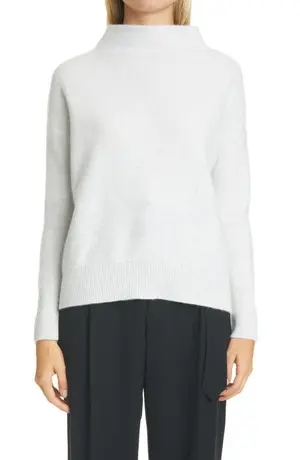 Vince Boiled Cashmere Funnel Neck Pullover - H Platinum