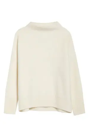 Vince Vince. Boiled Cashmere Funnel Neck Pullover Off White
