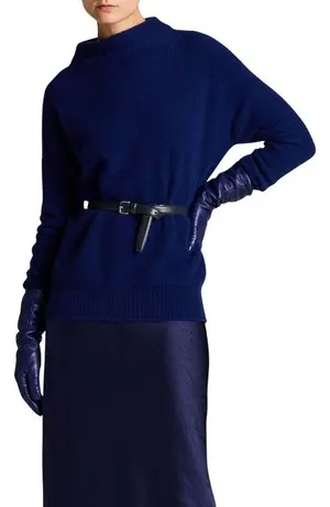 Vince Boiled Cashmere Funnel Neck Pullover - Ultramarine