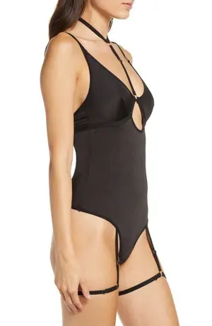 HAUTY Choker Teddy With Garter Straps