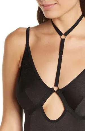 HAUTY Choker Teddy With Garter Straps