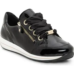 ARA Ollie Lace-up Sneaker - Black/gold