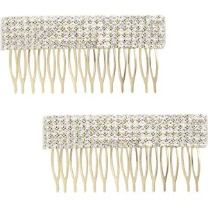 Ettika 2-pack Crystal Hair Comb - Gold