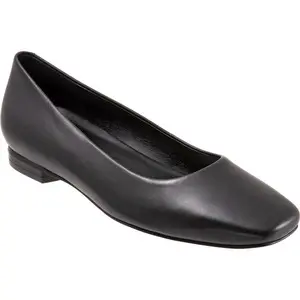 Trotters Honor Leather Flat - Black Leather