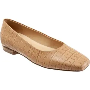 Trotters Trotters Honor Leather Flat Bone Croco Embossed