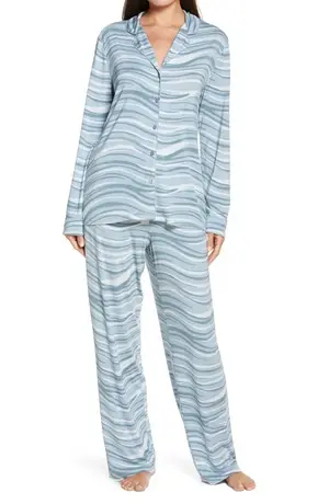 Nordstrom Moonlight Pajamas Blue Drizzle Wave Noveau