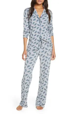 Nordstrom Moonlight Pajamas Grey Sleet Feathers