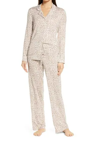 Nordstrom Moonlight Pajamas Ivory Egret Animal Prints