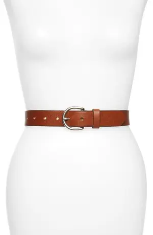 Madewell Madewell Medium Leather Belt Pecan/ Silver