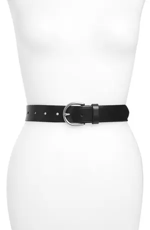 Madewell Madewell Medium Leather Belt True Black/ Silver