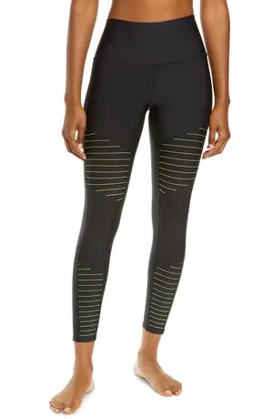 Alo Yoga Airlift High Waist 7/8 Leggings Black/ Highlighter