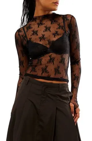 Free People Lady Lux Layering Top - Black