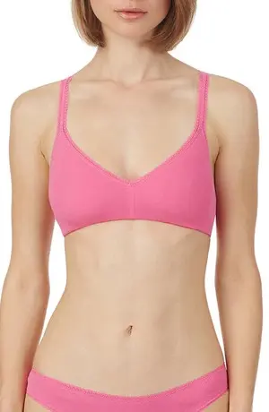 ON GOSSAMER Stretch Cotton Bralette Azalea Pink