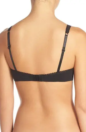 ON GOSSAMER Stretch Cotton Bralette - Black