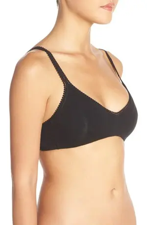 ON GOSSAMER Stretch Cotton Bralette - Black