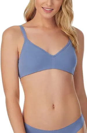 ON GOSSAMER Stretch Cotton Bralette Blue Mist