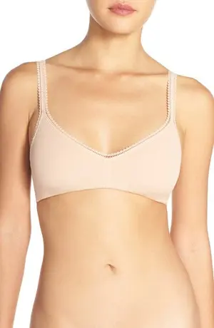 ON GOSSAMER Stretch Cotton Bralette - Champagne
