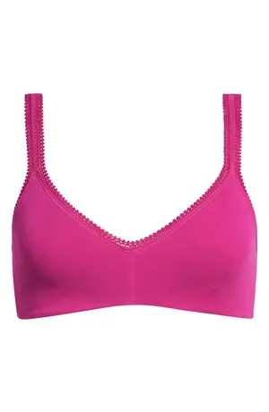 ON GOSSAMER Stretch Cotton Bralette Deep Magenta