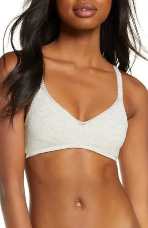 ON GOSSAMER Stretch Cotton Bralette Heather Gray