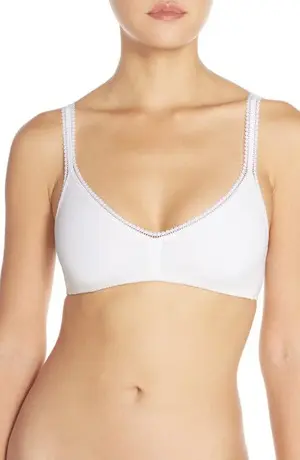 ON GOSSAMER Stretch Cotton Bralette White