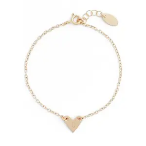 NASHELLE Initial Heart Bracelet - Gold-d