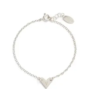 NASHELLE Initial Heart Bracelet - Silver-v