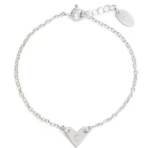 NASHELLE Initial Heart Bracelet - Silver