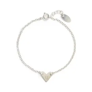NASHELLE Initial Heart Bracelet - Silver