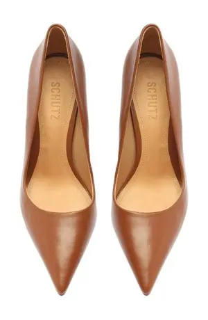 Schutz Pointed Toe Pump - Wood