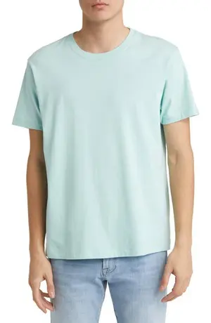 FRAME Logo Cotton T-shirt Mint Blue
