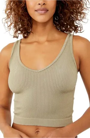 Free People Free People Rib Brami Crop Tank Light Willow
