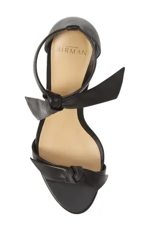 ALEXANDRE BIRMAN Clarita Ankle Tie Sandal - Black Leather