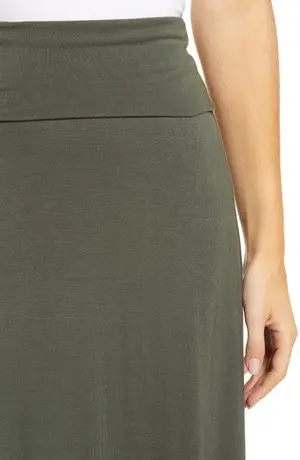 Loveappella Roll Top Maxi Skirt - Dk Olive