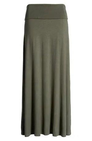 Loveappella Roll Top Maxi Skirt - Dk Olive